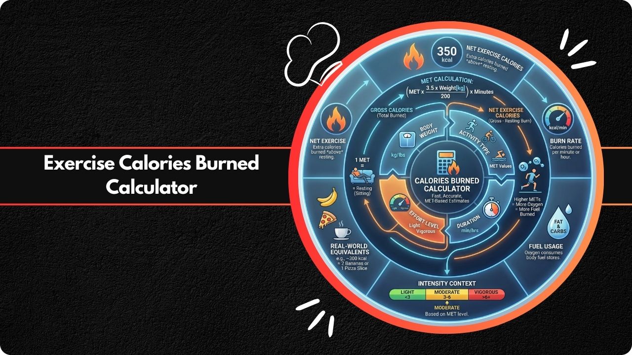 Exercise Calories Burned Calculator | MET-Based Results