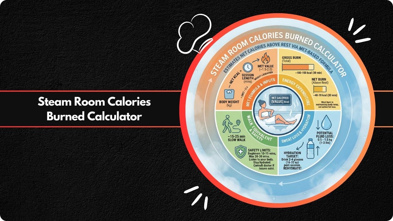 Steam Room Calories Burned Calculator Net & Gross 2026
