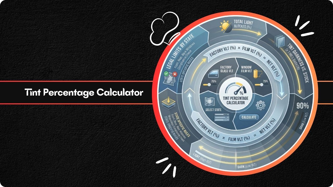 Tint Percentage Calculator for Net VLT & Legal Check