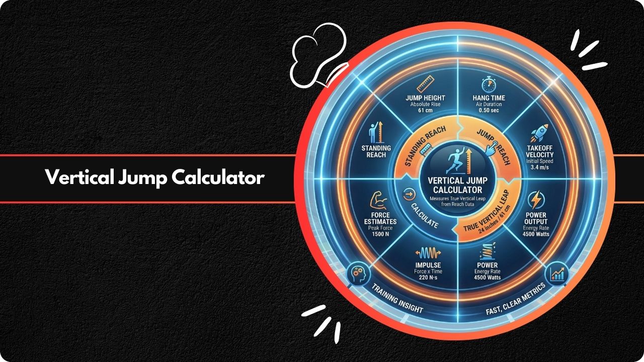 Vertical Jump Calculator | Power, Height, Force & Hang Time